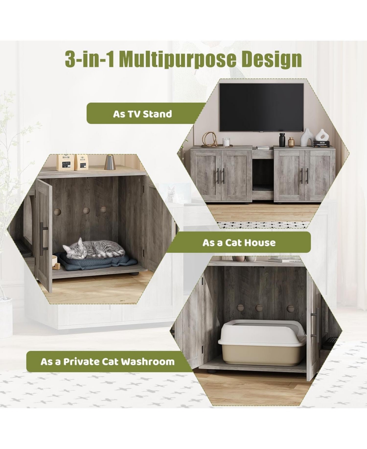 Click here for gaomon Double Room Cat Litter Cabinet  Stylish Sto... prices