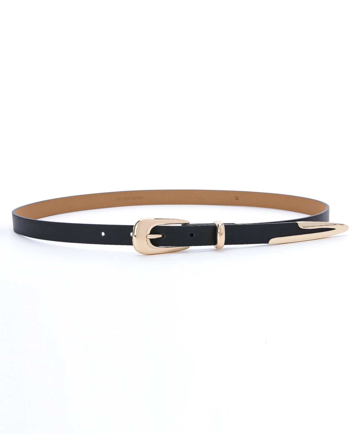 Click here for Ettika Modern Saddle Leather Belt - Black prices