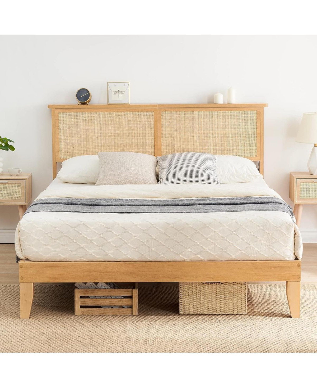 Click here for gaomon Bohemian Platform Bed Frame with Rattan Sto... prices