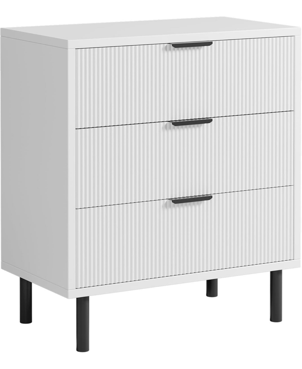 Click here for gaomon 3-Drawer White Wood Dresser  Metal Legs  Sp... prices