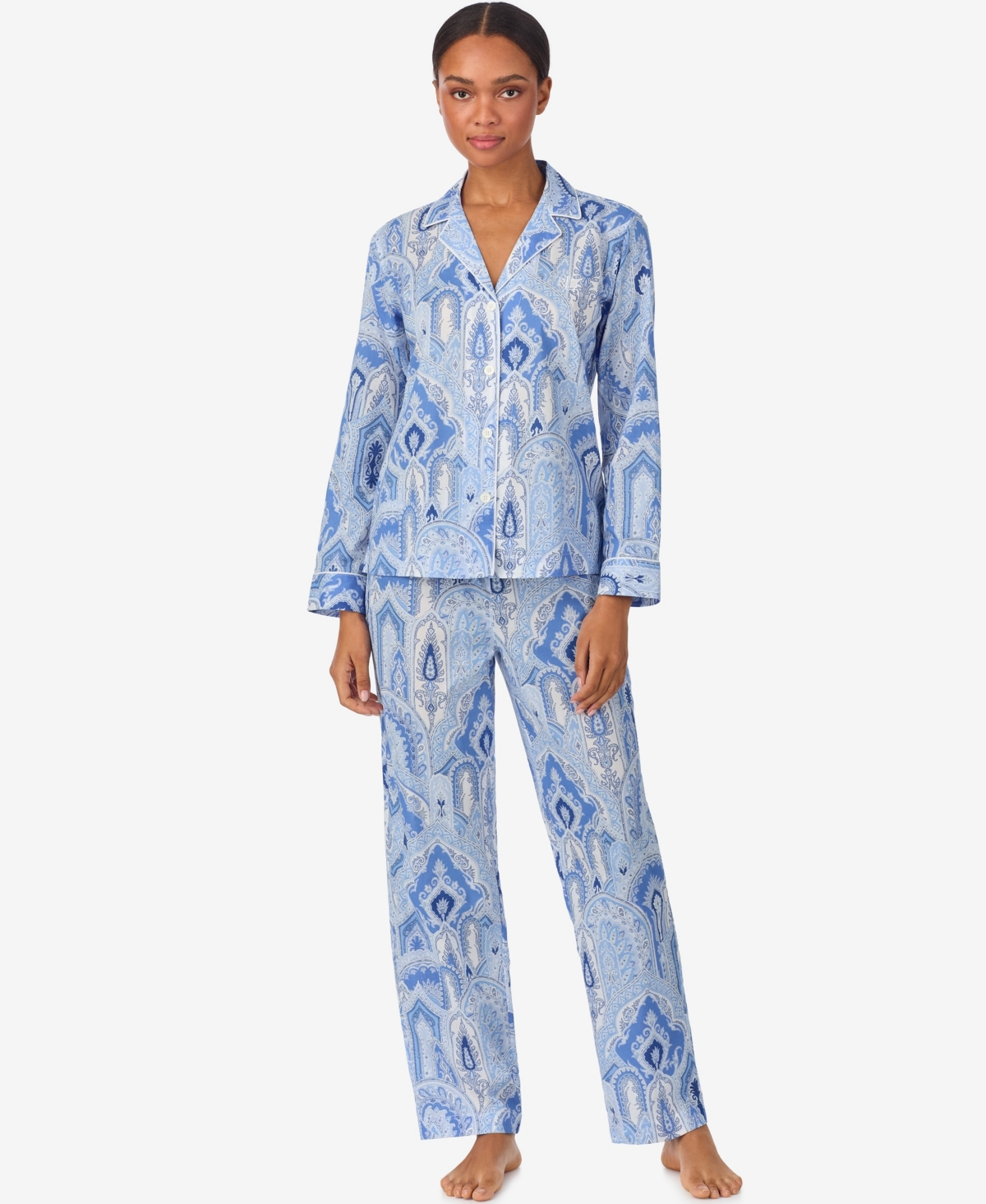 Click here for Lauren Ralph Lauren Womens Notch Collar and Long P... prices