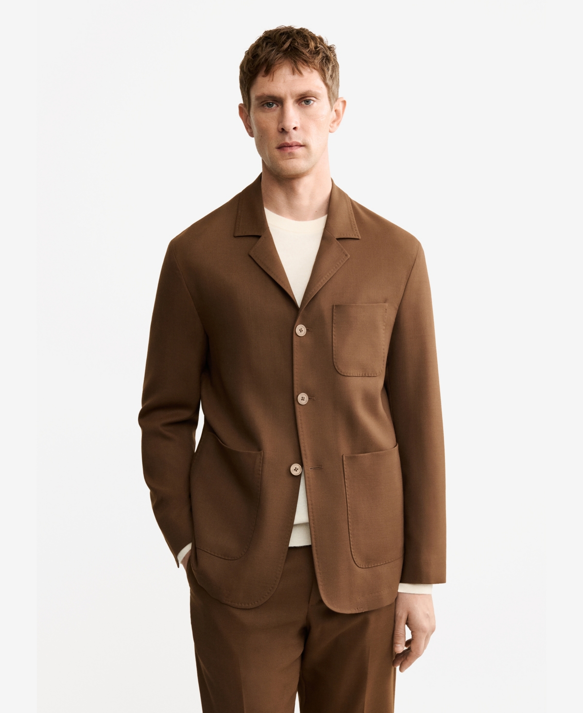 Click here for Mango Mens Italian Virgin Wool Flannel Suit Jacket... prices