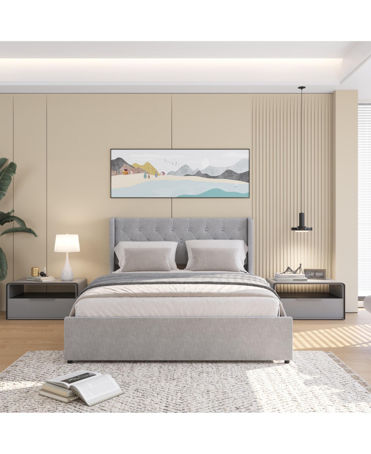 Click here for Streamdale Furniture Queen Size Bed Frame with 4 S... prices