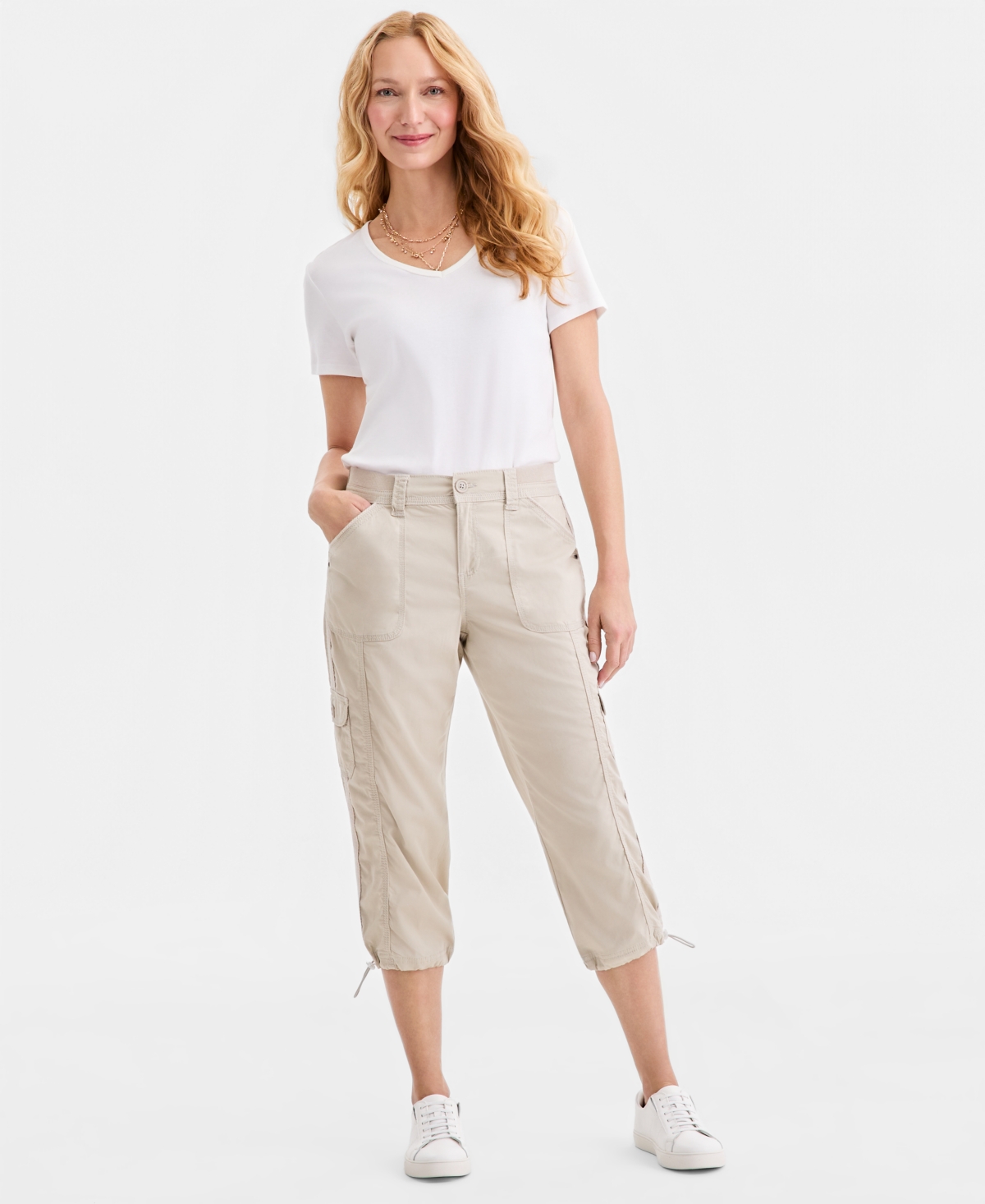 Click here for Style & Co Womens Mid-Rise Cargo Capri Pants  Excl... prices