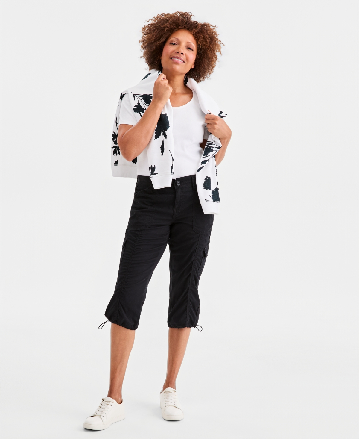 Click here for Style & Co Womens Mid-Rise Cargo Capri Pants  Excl... prices