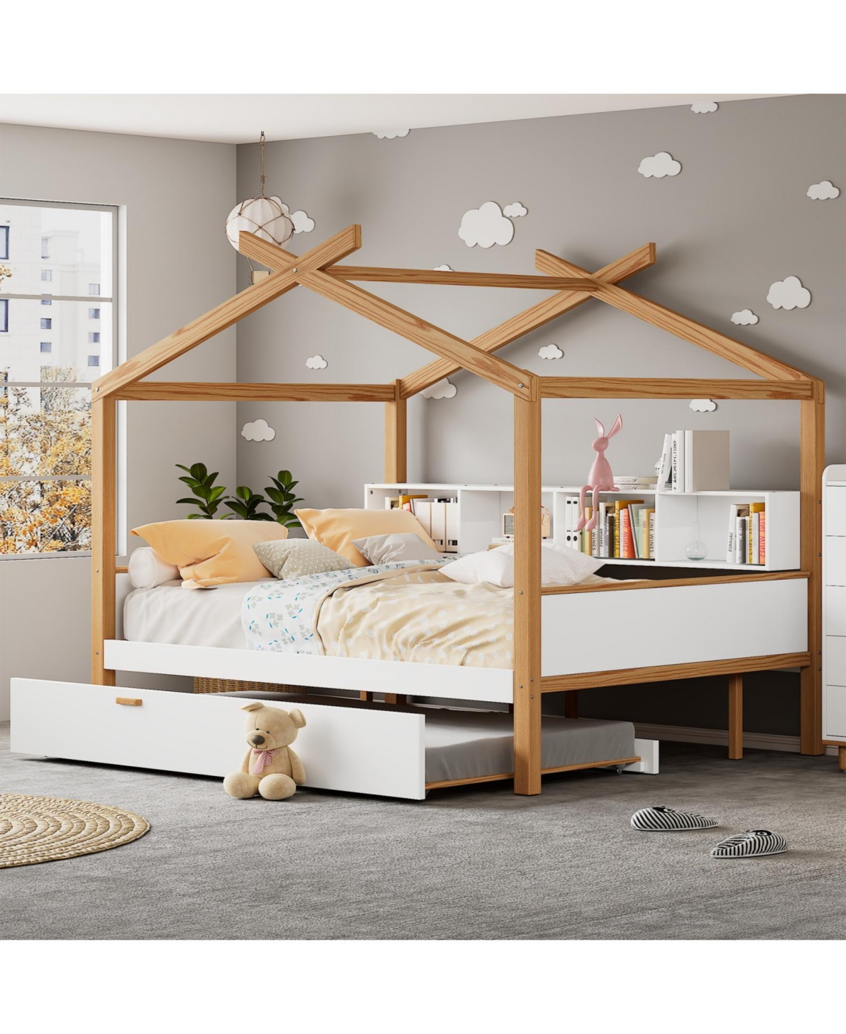 Click here for Streamdale Furniture Wooden House Bed with Trundle... prices
