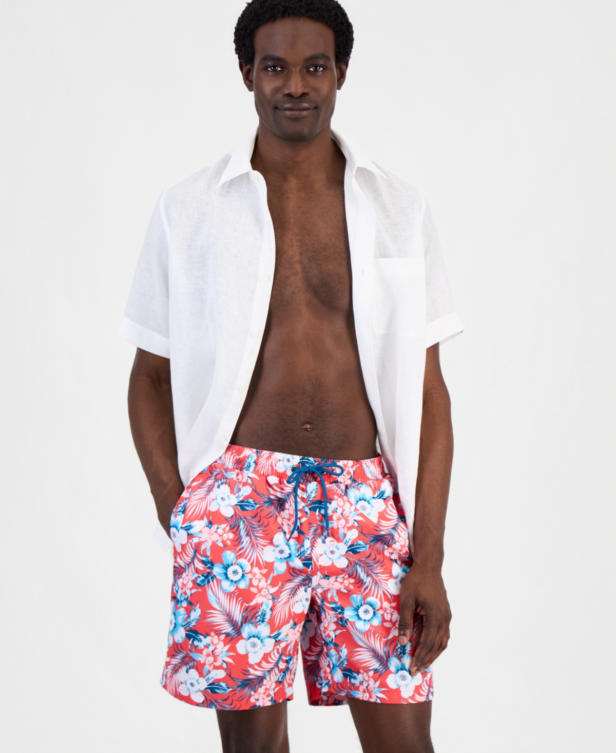 Click here for Club Room Mens Ocean Floral 7 Swim Trunk  Macys Ex... prices