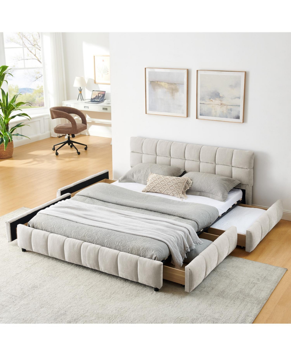Click here for Streamdale Furniture Queen Upholstered Bed Frame w... prices
