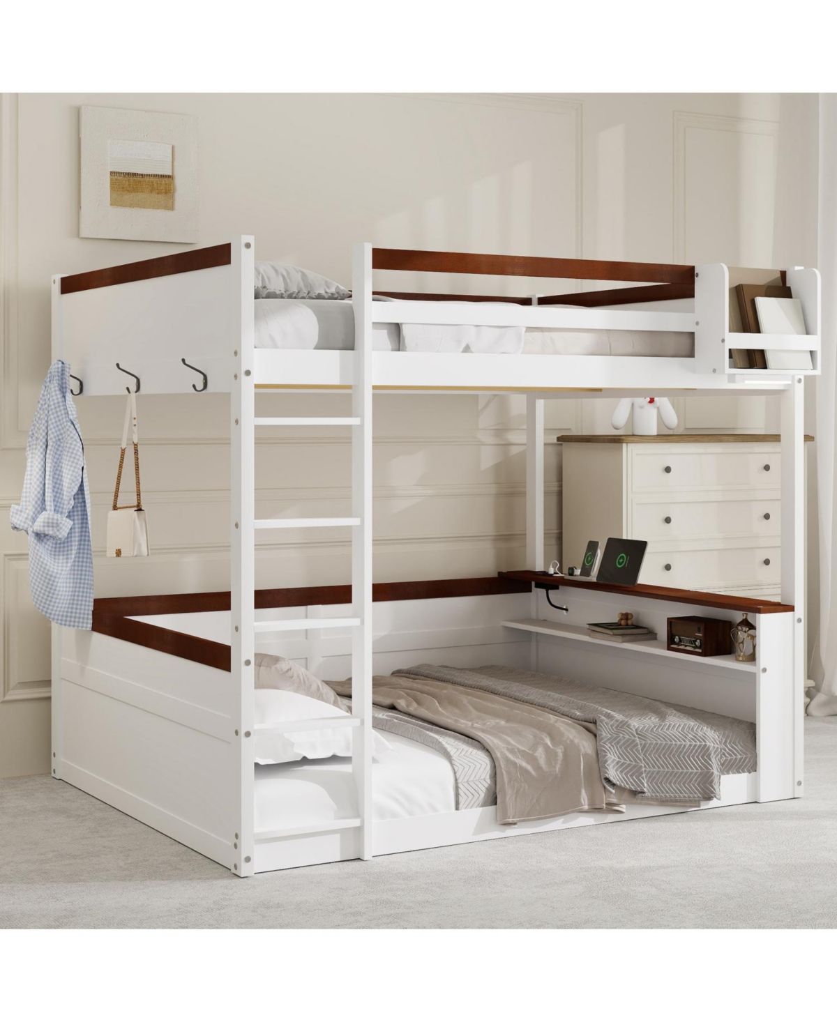 Click here for Streamdale Furniture Queen Wooden Bunk Bed- Shelve... prices