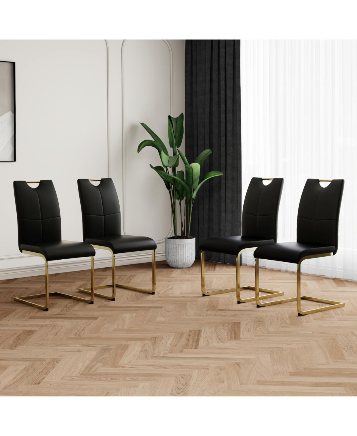 Click here for Streamdale Furniture Faux Leather Dining Chairs Se... prices