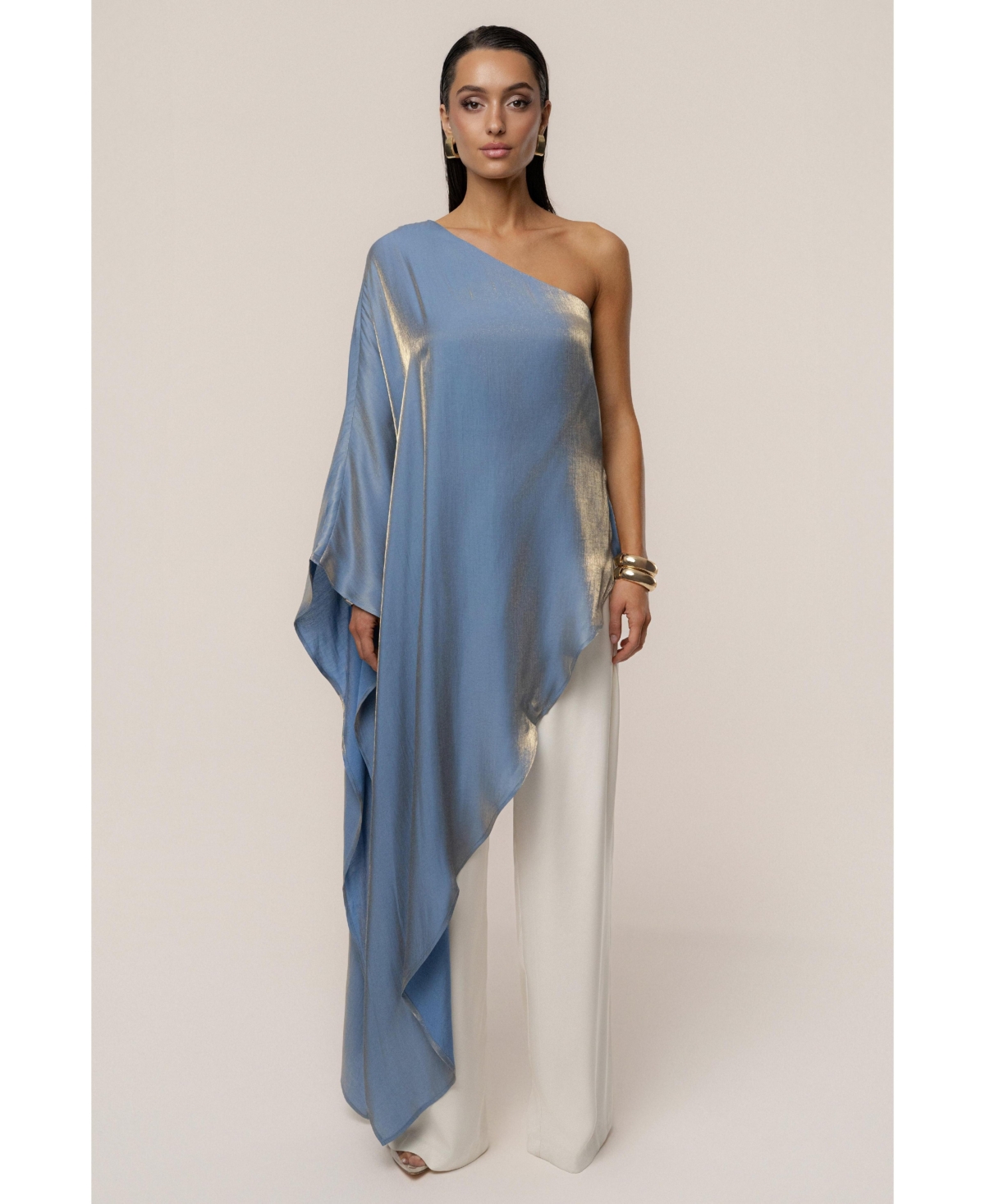 Click here for Jluxlabel Womens Cher Iridescent Top - Blue prices