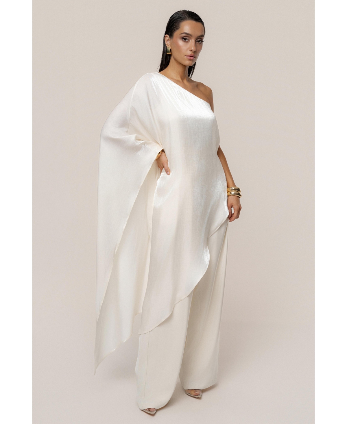 Click here for Jluxlabel Womens Cher Iridescent Top - Cream prices