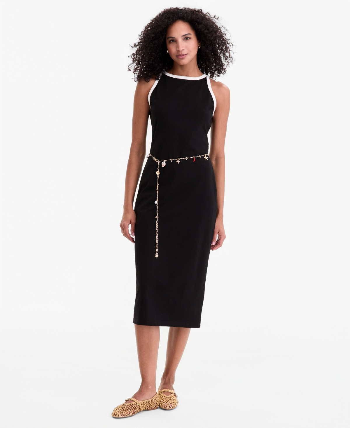 Click here for On 34th Womens Ringer-Trim Sleeveless Knit Midi Dr... prices