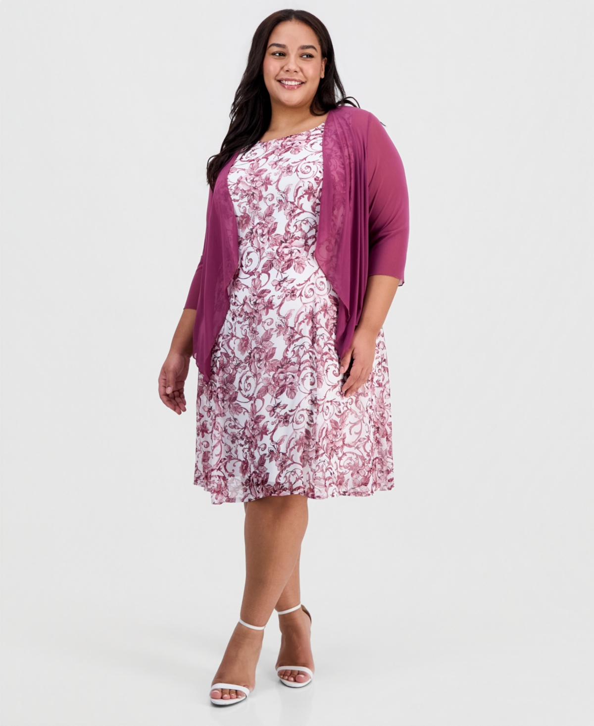 Click here for Connected Plus Size 2-Pc. Floral Chiffon Sleeveles... prices