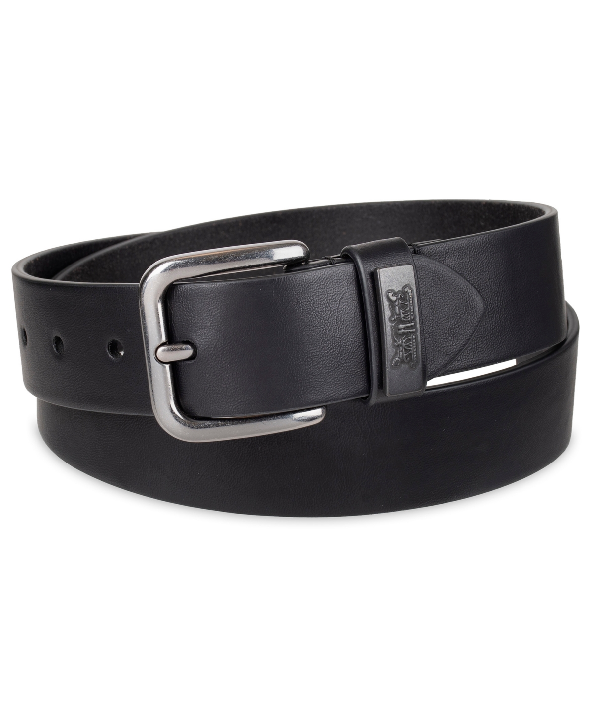 Click here for Levis Mens Casual Logo Ornament Leather Belt - Bla... prices