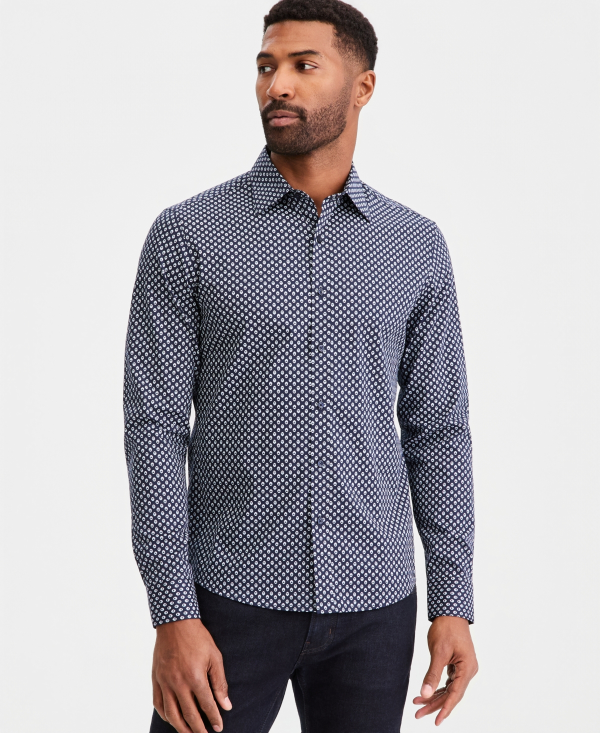 Click here for Michael Kors Mens Slim-Fit Foulard Print Button-Up... prices