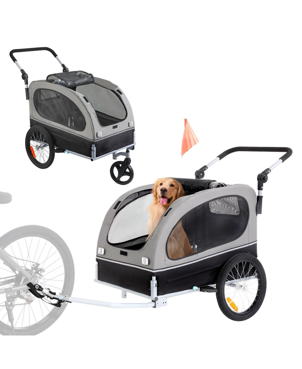 Click here for Cozito 2-in-1 Foldable Dog Bike Trailer & Stroller... prices
