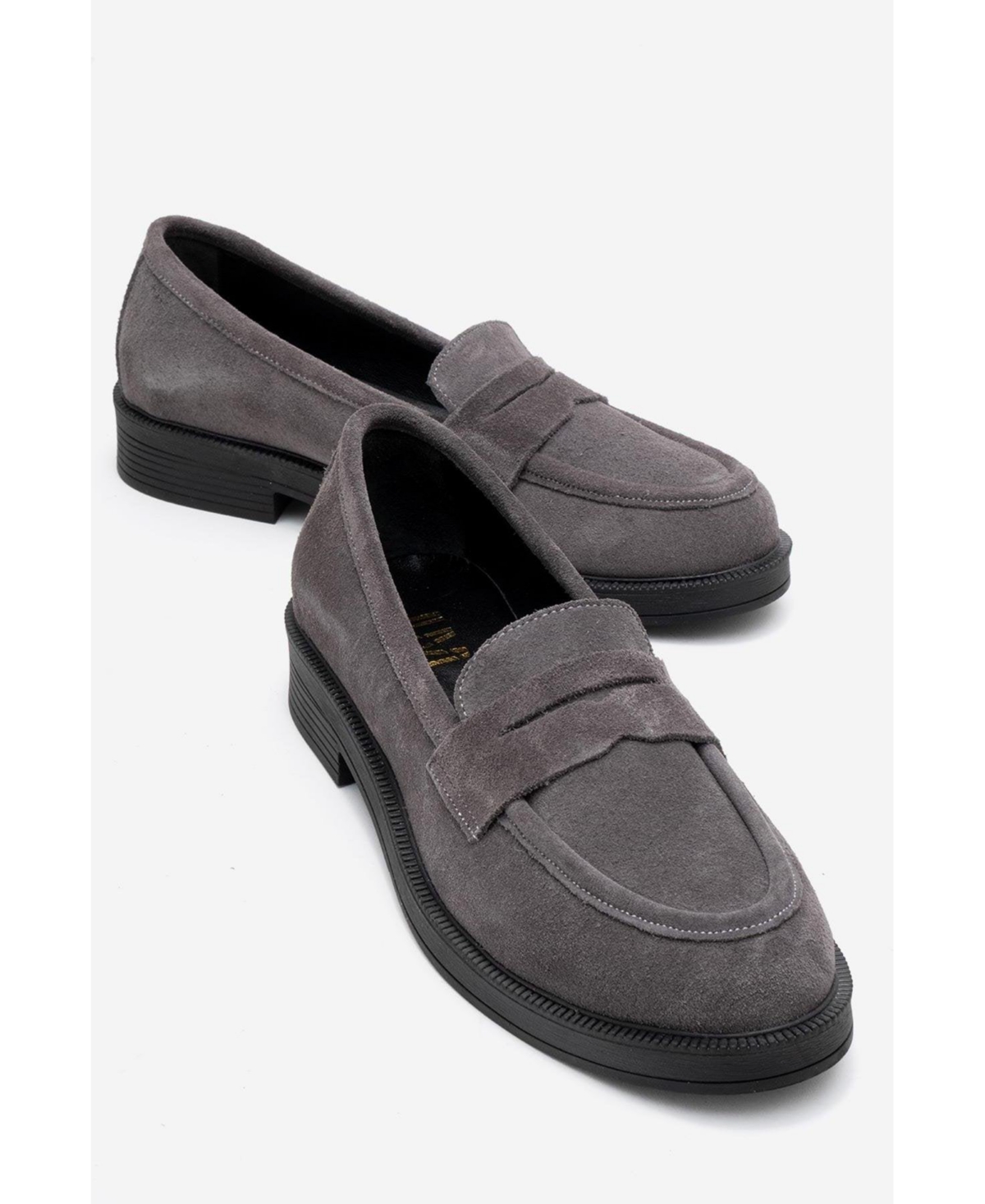 Click here for Bree Platform Penny Leather Loafer (Women) - Grey... prices