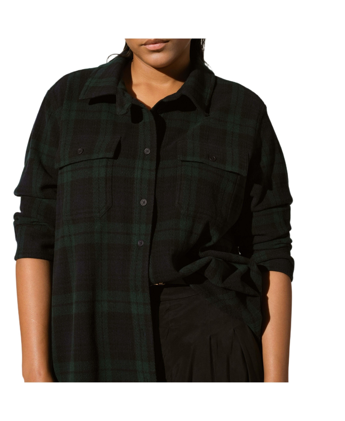 Click here for Universal Standard Womens Maine Stretch Flannel Sh... prices