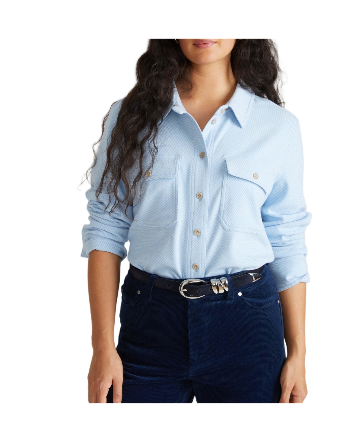 Click here for Universal Standard Womens Maine Stretch Flannel Sh... prices