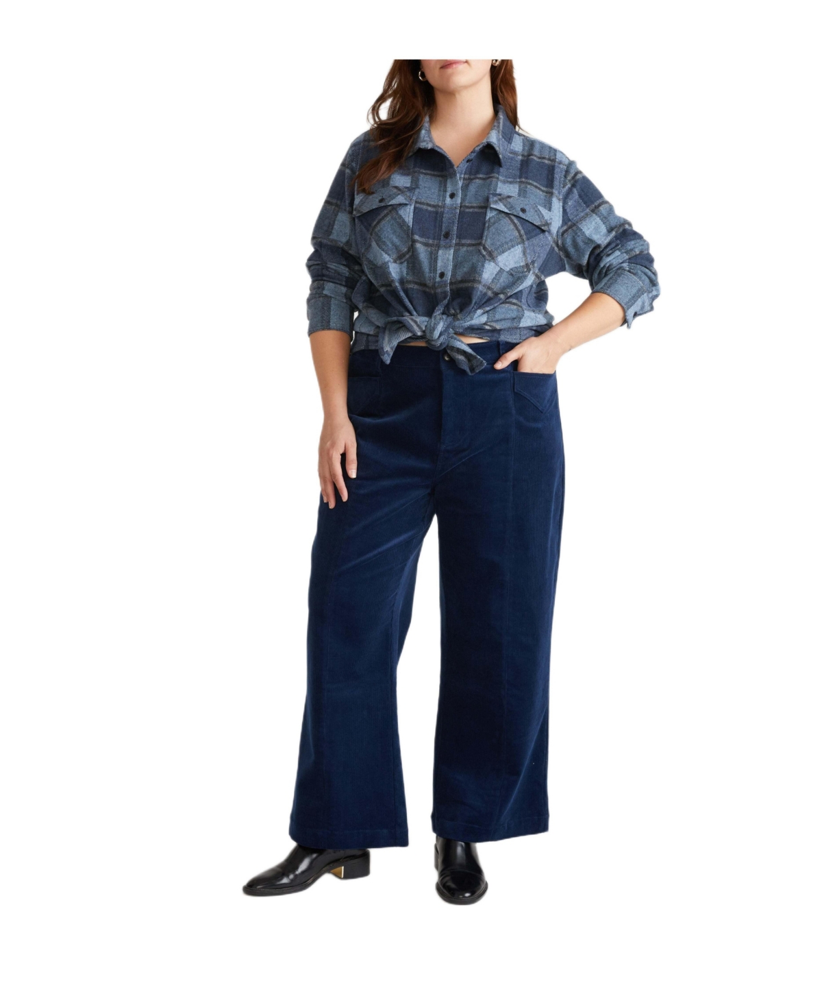 Click here for Universal Standard Womens Maine Stretch Flannel Sh... prices