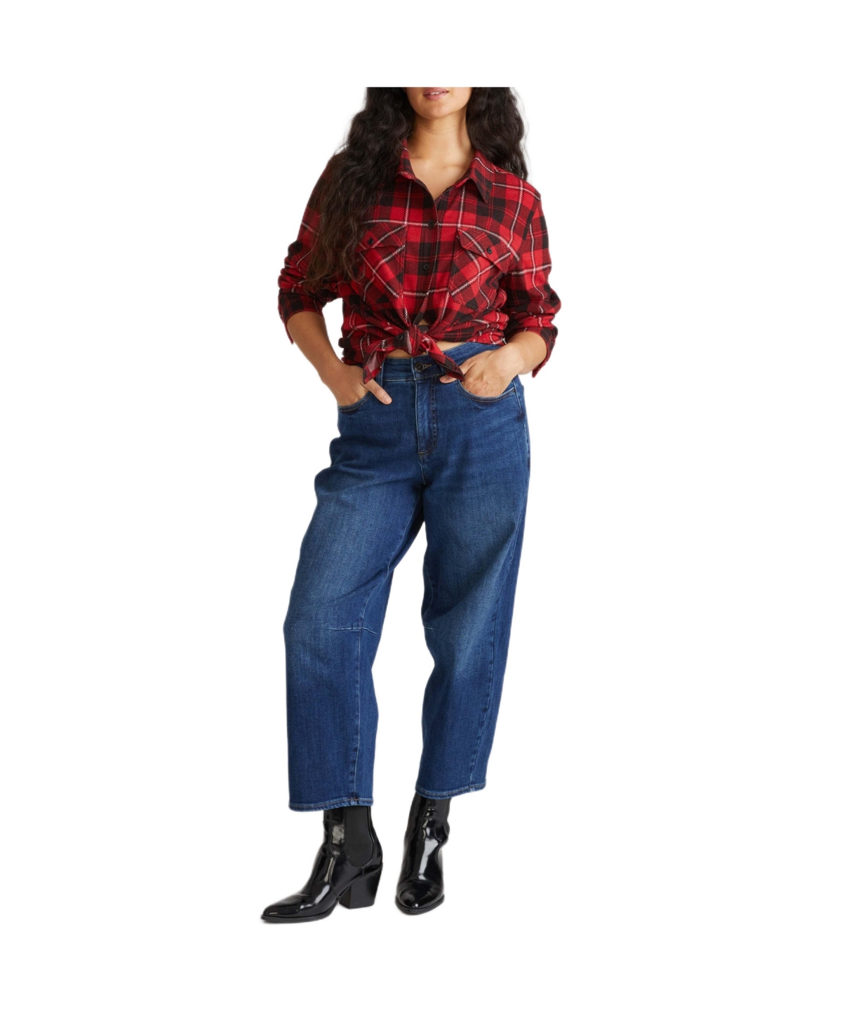 Click here for Universal Standard Womens Maine Stretch Flannel Sh... prices