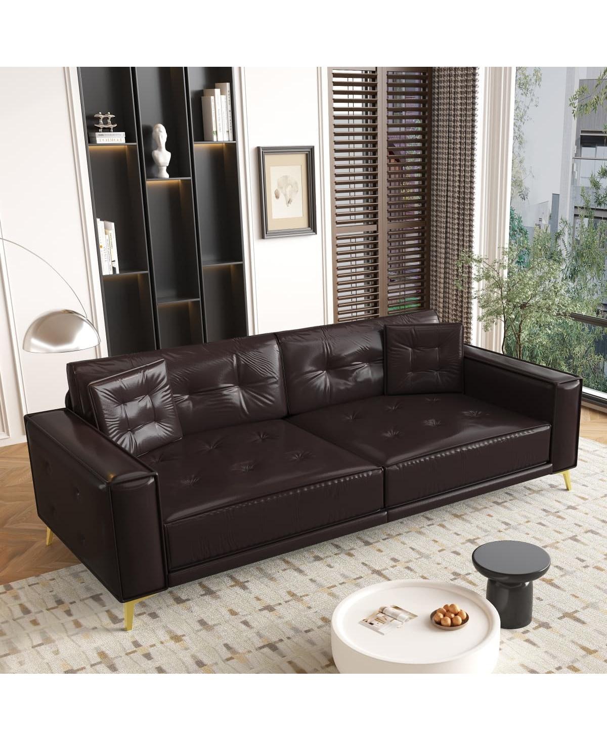 Click here for Maison Boucle 92" Faux Leather King Size Conv... prices