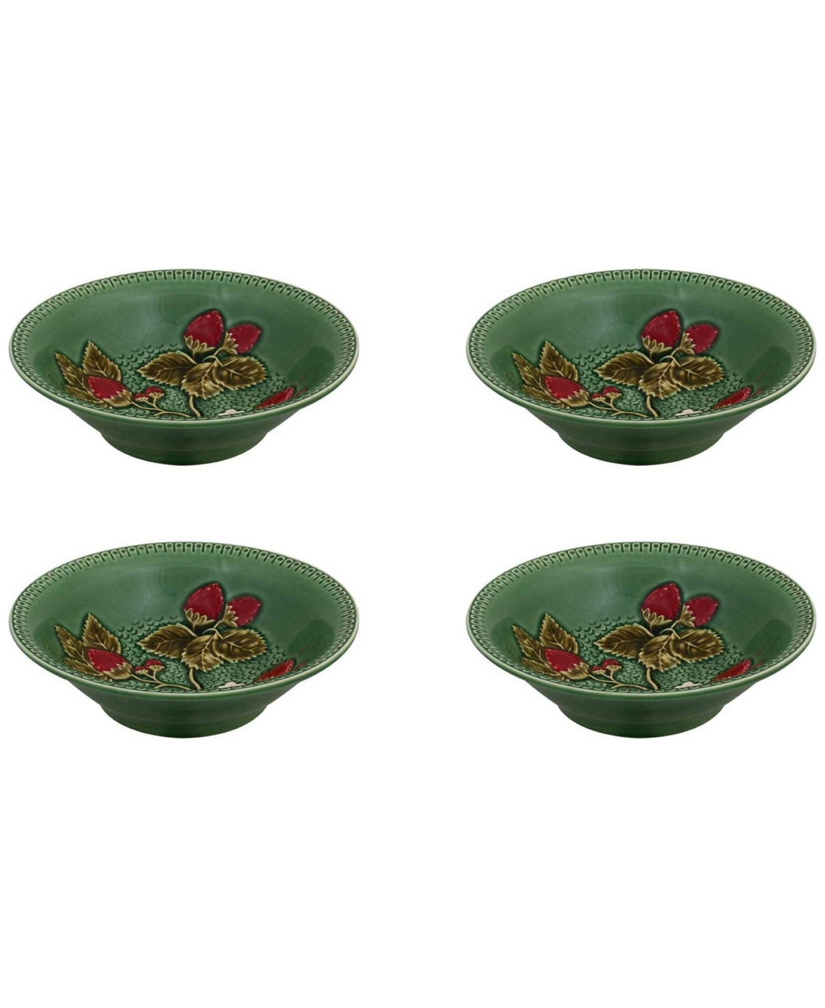 Click here for Bordallo Pinheiro Strawberries Bowls  Set of 4 - G... prices