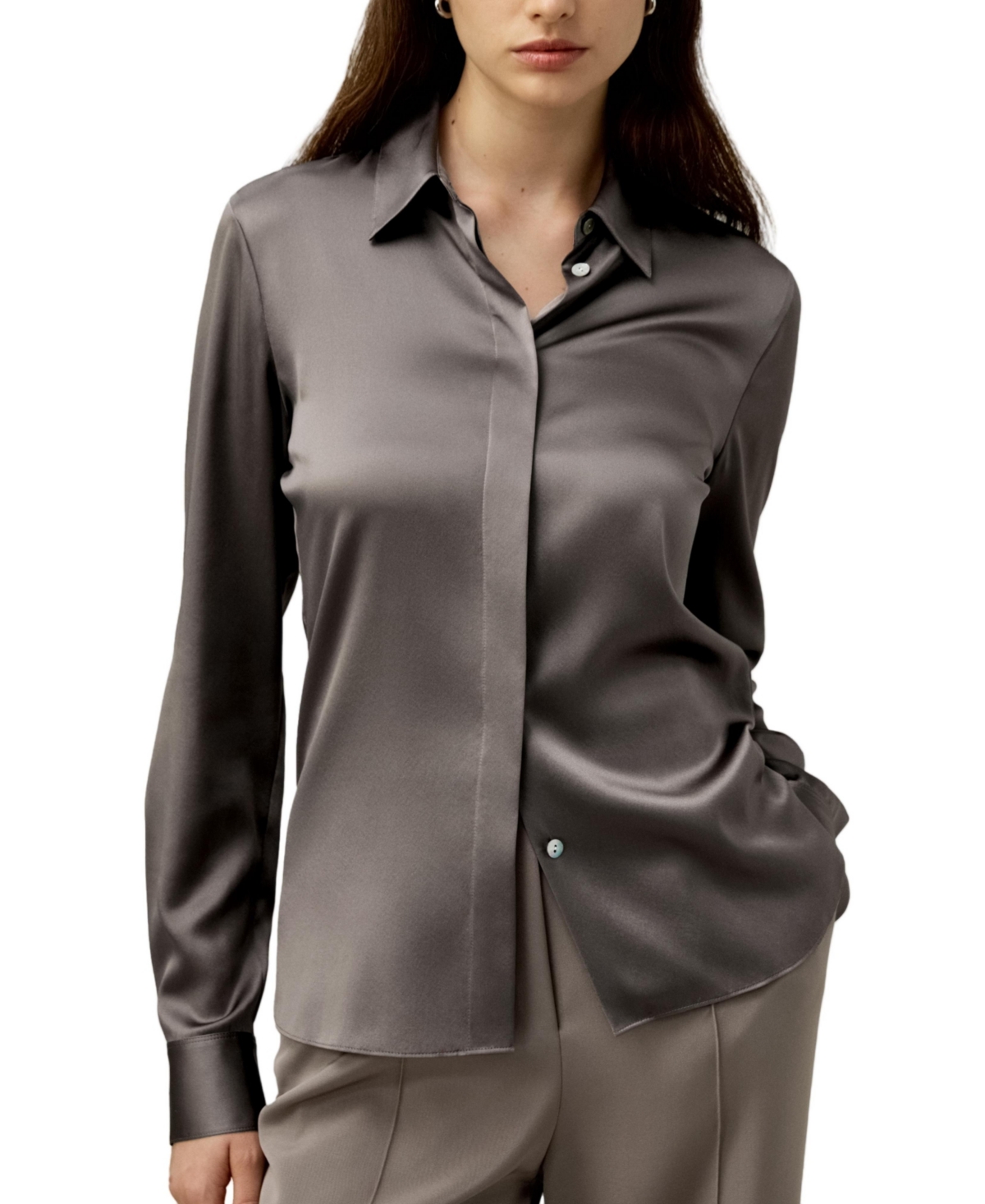 Click here for Lilysilk Womens Elegant Silhouette Silk Shirt - Me... prices