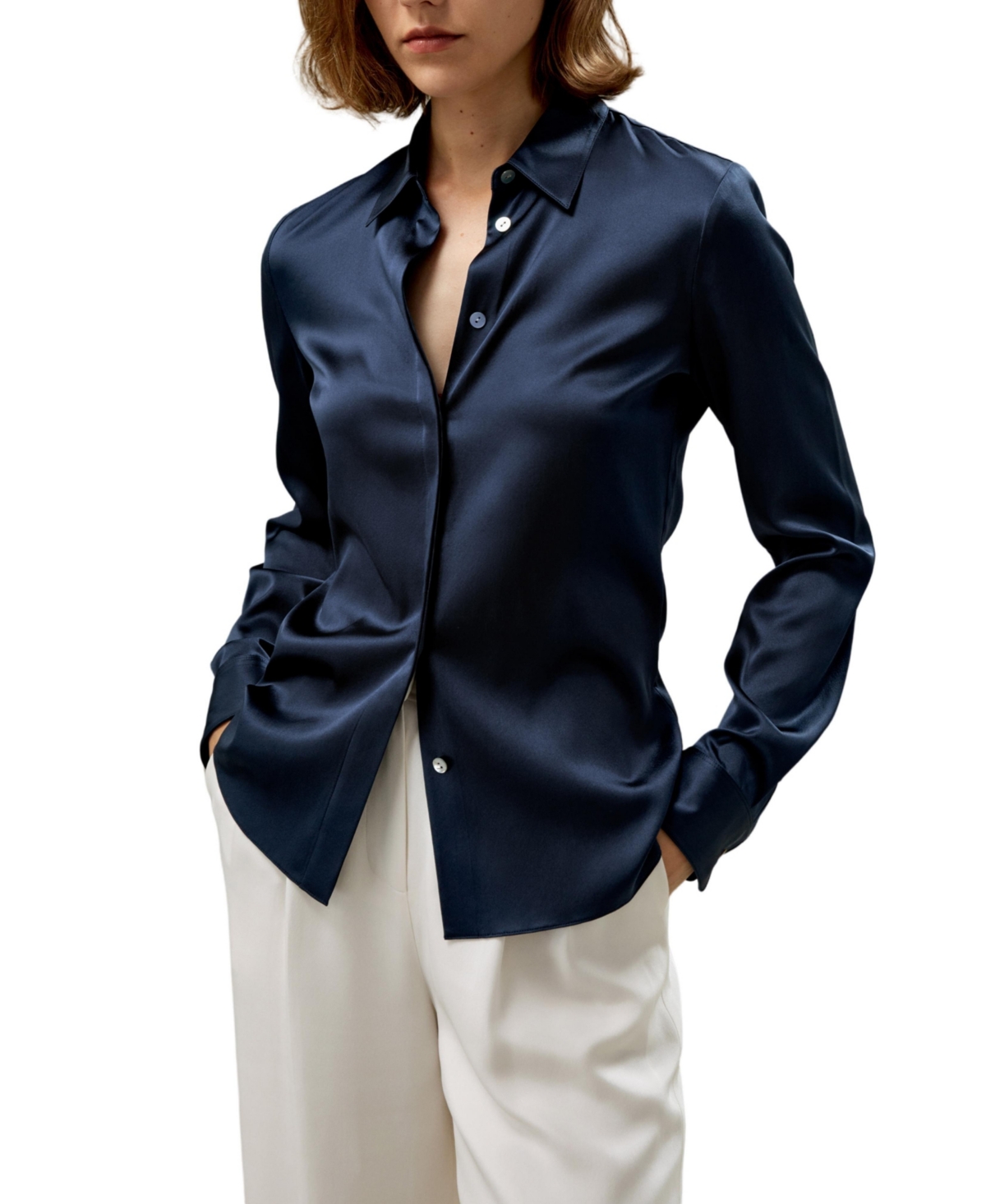 Click here for Lilysilk Womens Elegant Silhouette Silk Shirt - Na... prices