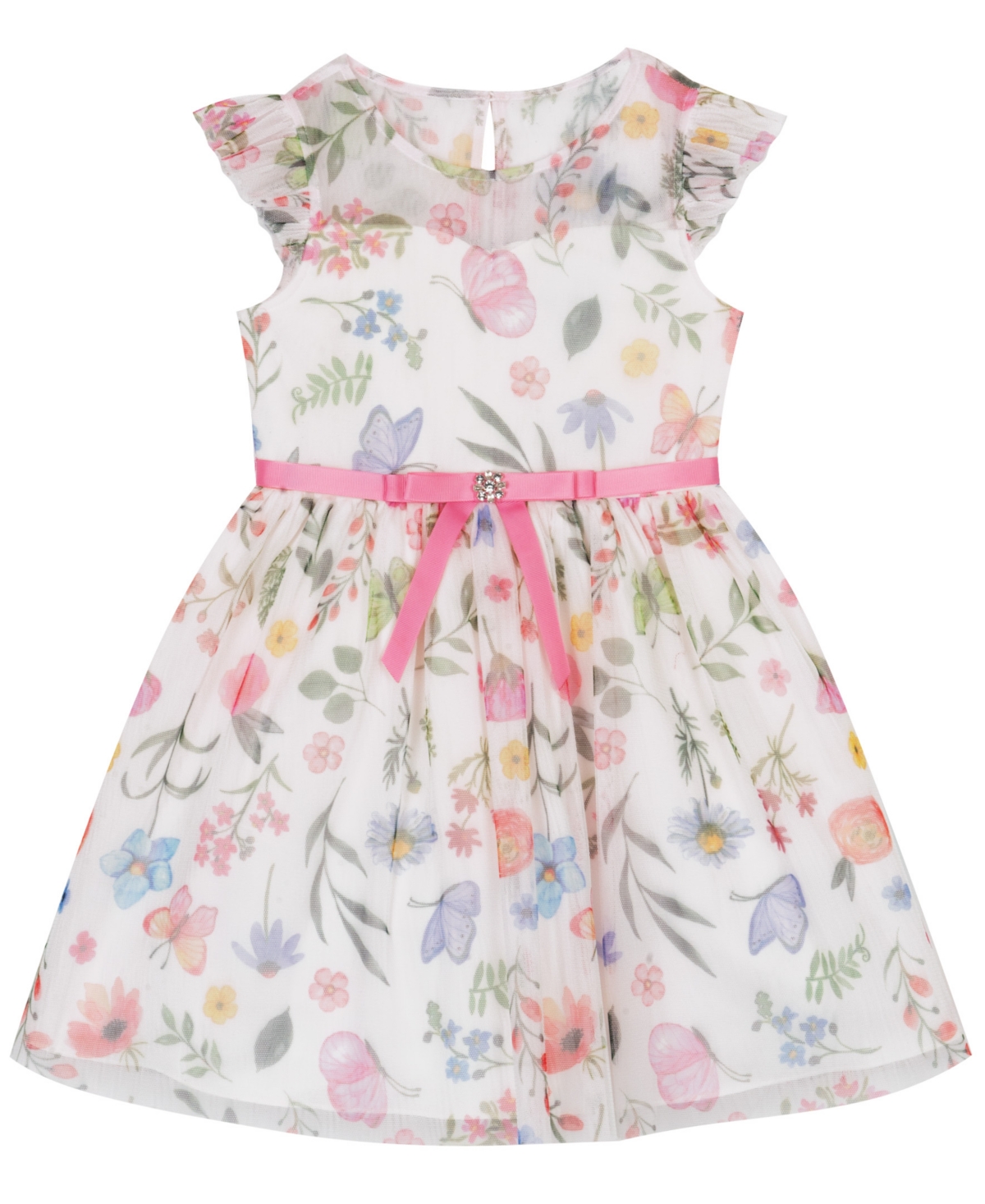 Click here for Rare Editions Girls 2T-6X Flutter-Sleeve Round Nec... prices