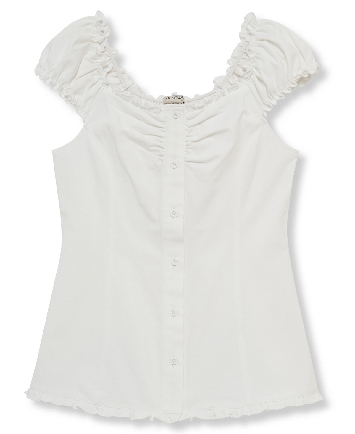Click here for H by Habitual Girls 7-16 Button-Front Top - White prices