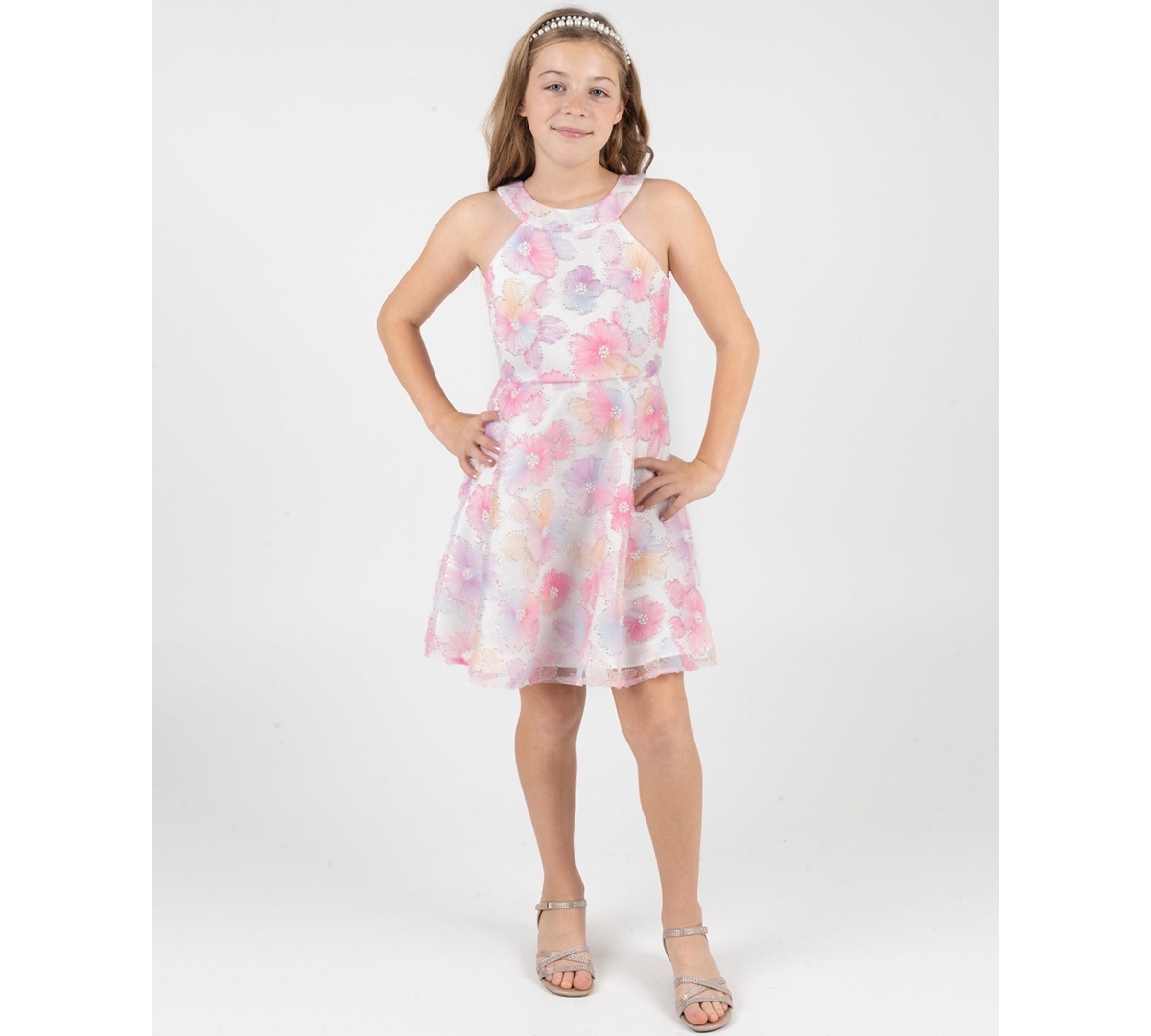 Click here for Rare Editions Girls 7-16 Beaded Soutache Halter Dr... prices