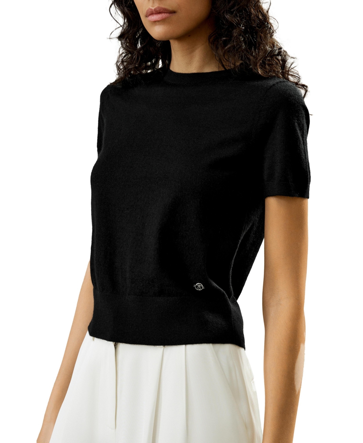 Click here for Lilysilk Womens Cashmere Round Neck Sweater - Blac... prices