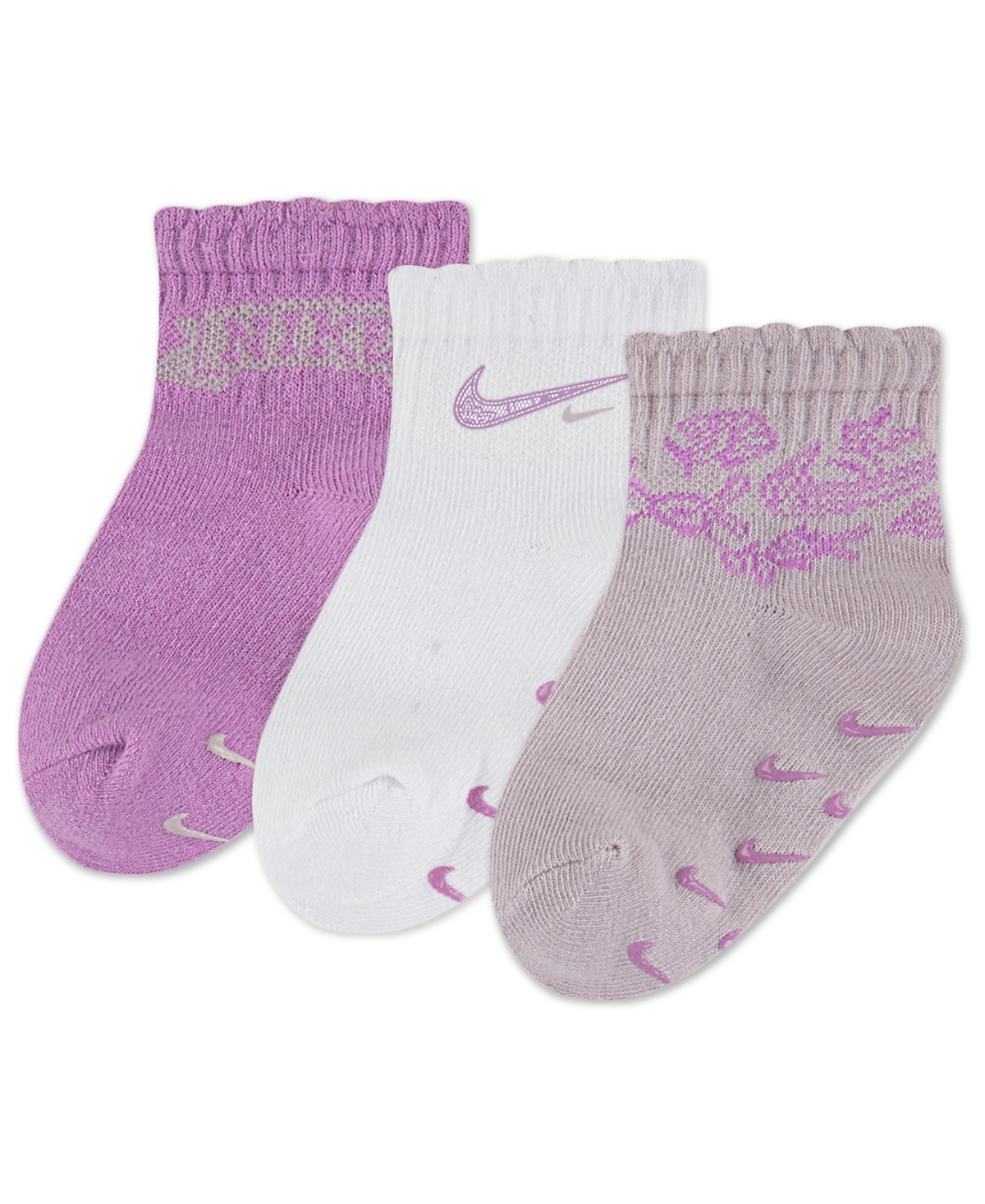 Click here for Nike Baby Girls Lace It Up Scalloped Ankle Socks... prices