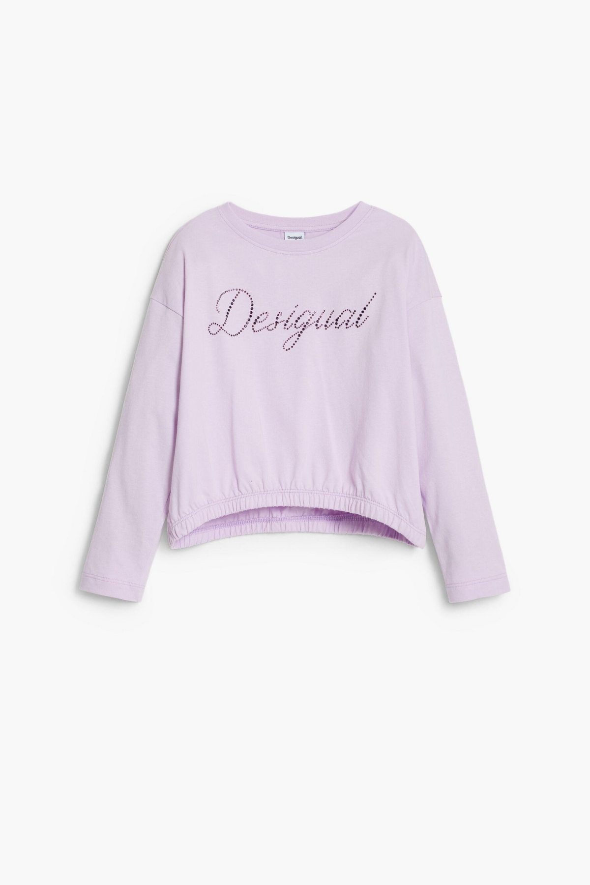 Click here for Desigual Girlss Plain T-shirt with strass logo - L... prices