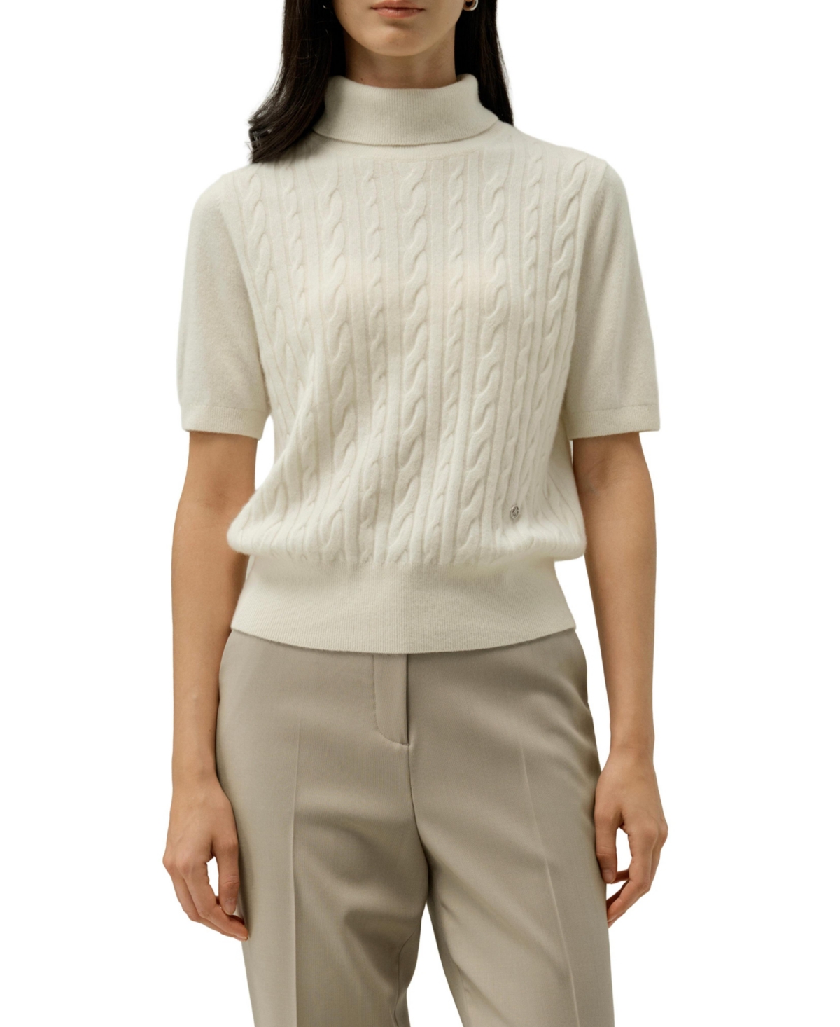 Click here for Lilysilk Womens Classic Cable Knit Sweater with Ri... prices