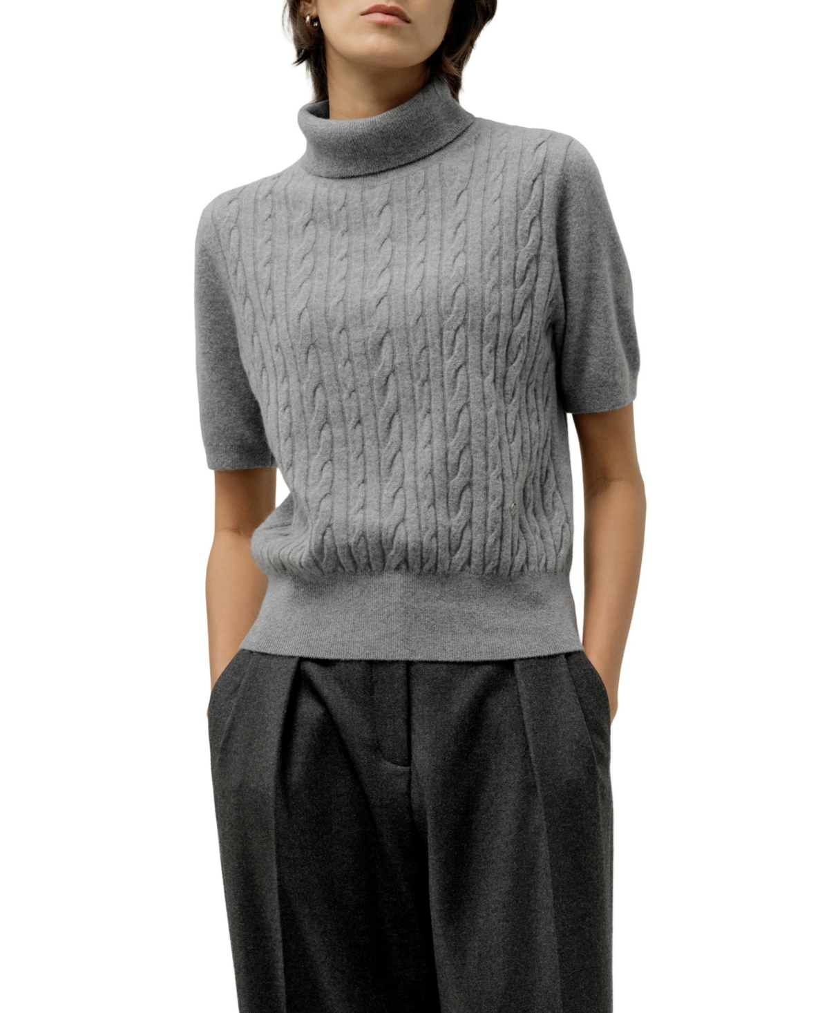 Click here for Lilysilk Womens Classic Cable Knit Sweater with Ri... prices