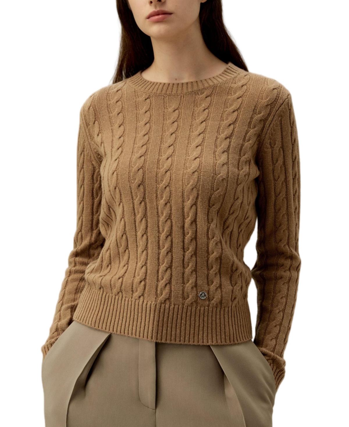 Click here for Lilysilk Womens Classic Cable Knit Sweater with Ri... prices