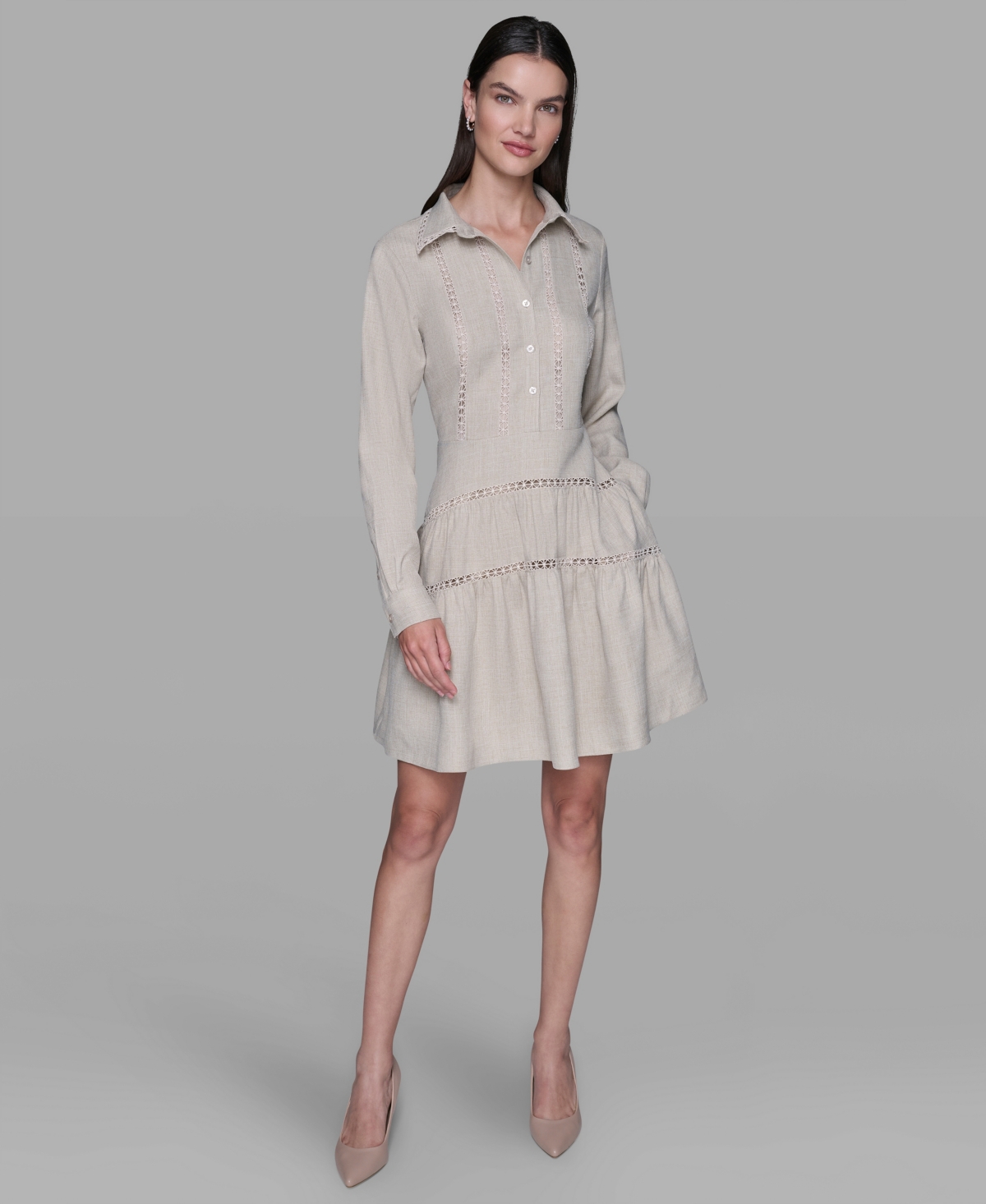 Click here for Karl Lagerfeld Paris Womens A-Line Collared Short... prices