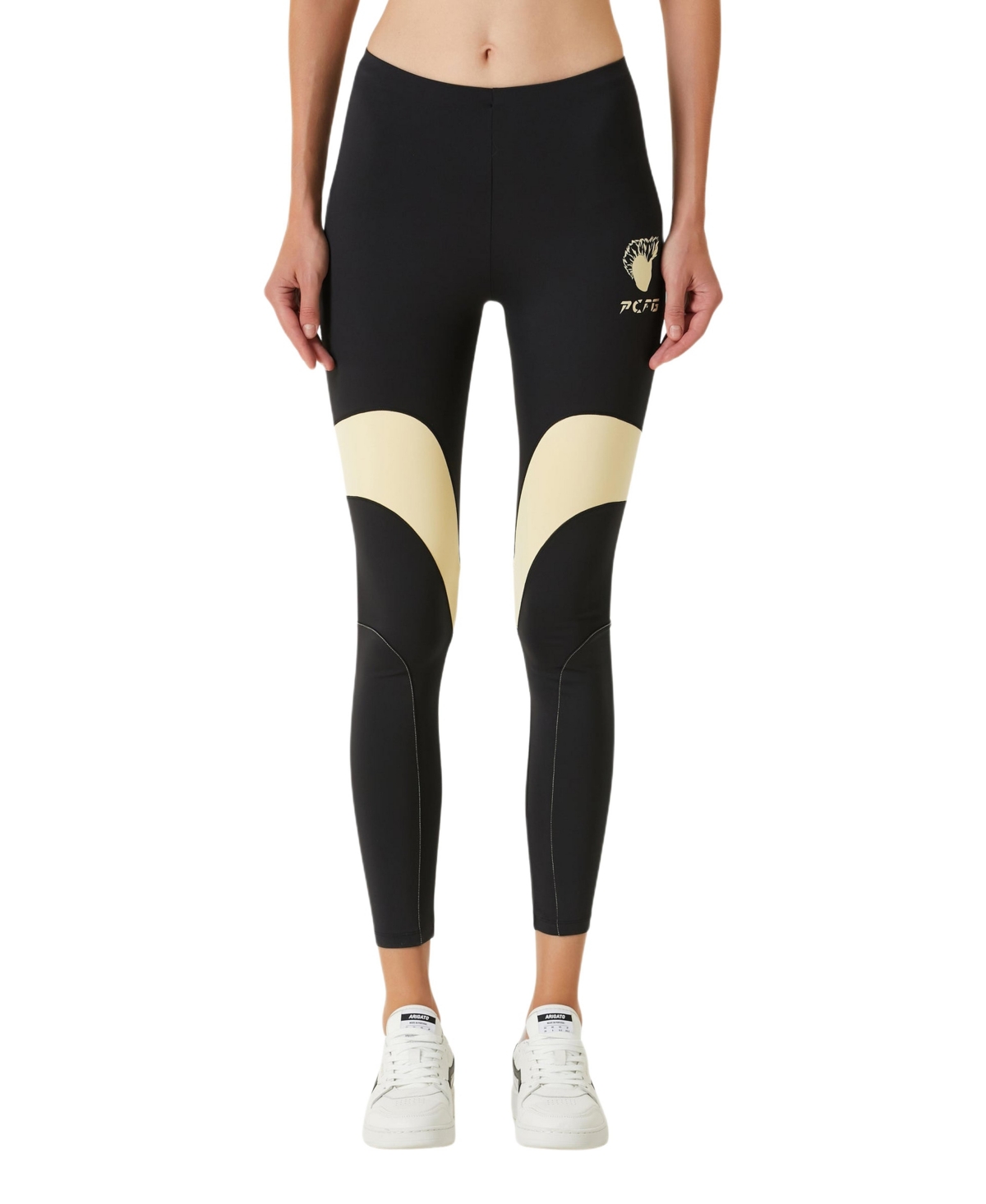 Click here for Pcfg Womens Boomerang Leggings - Black/beige prices