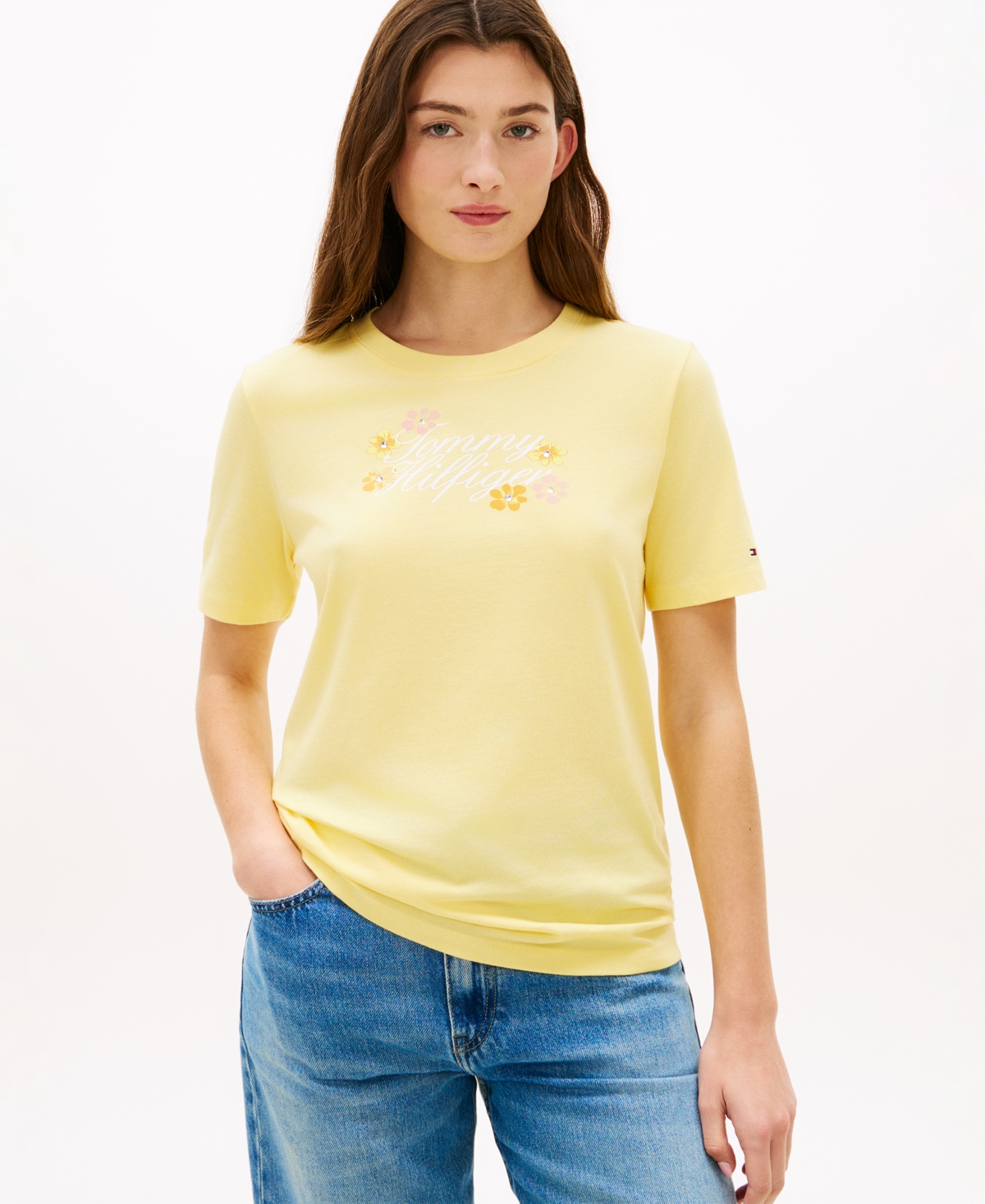 Click here for Tommy Hilfiger Womens Graphic Floral Crew Neck T-S... prices