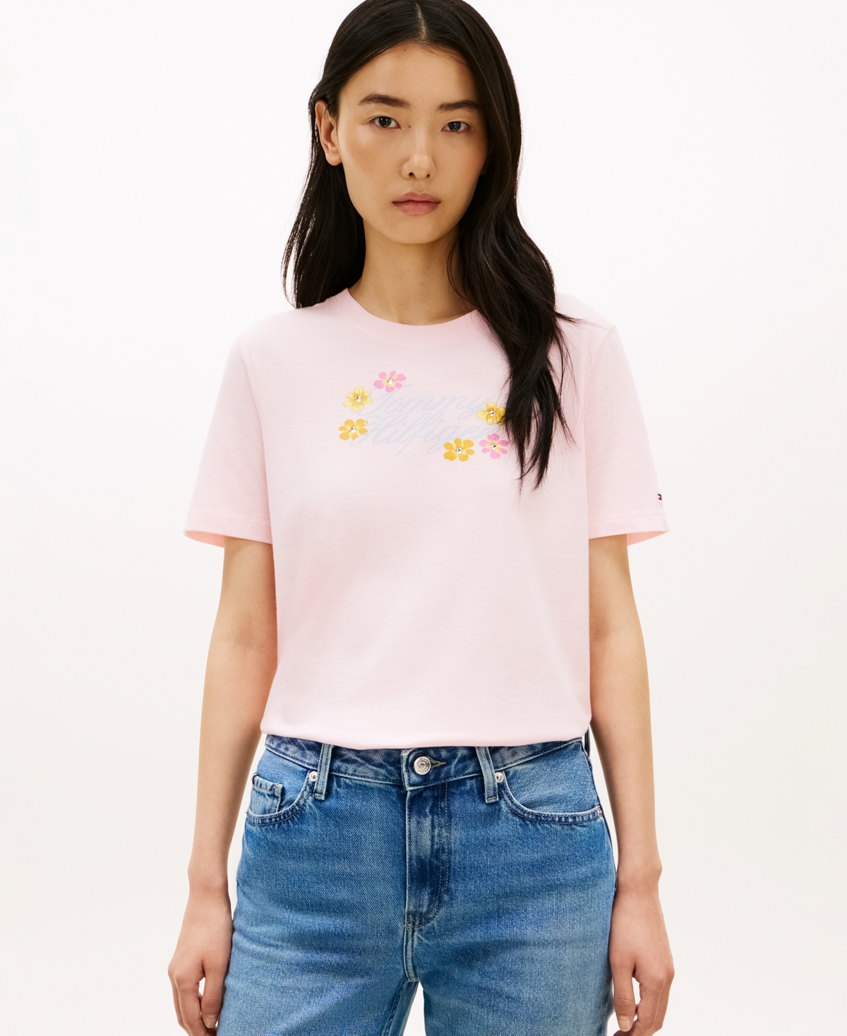 Click here for Tommy Hilfiger Womens Graphic Floral Crew Neck T-S... prices