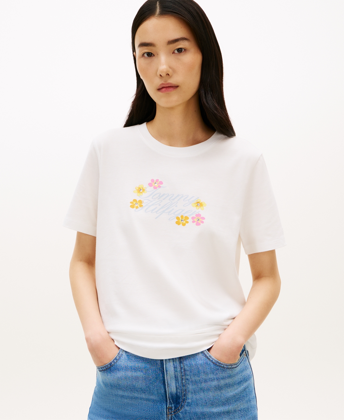 Click here for Tommy Hilfiger Womens Floral Graphic T-Shirt - Ecr... prices