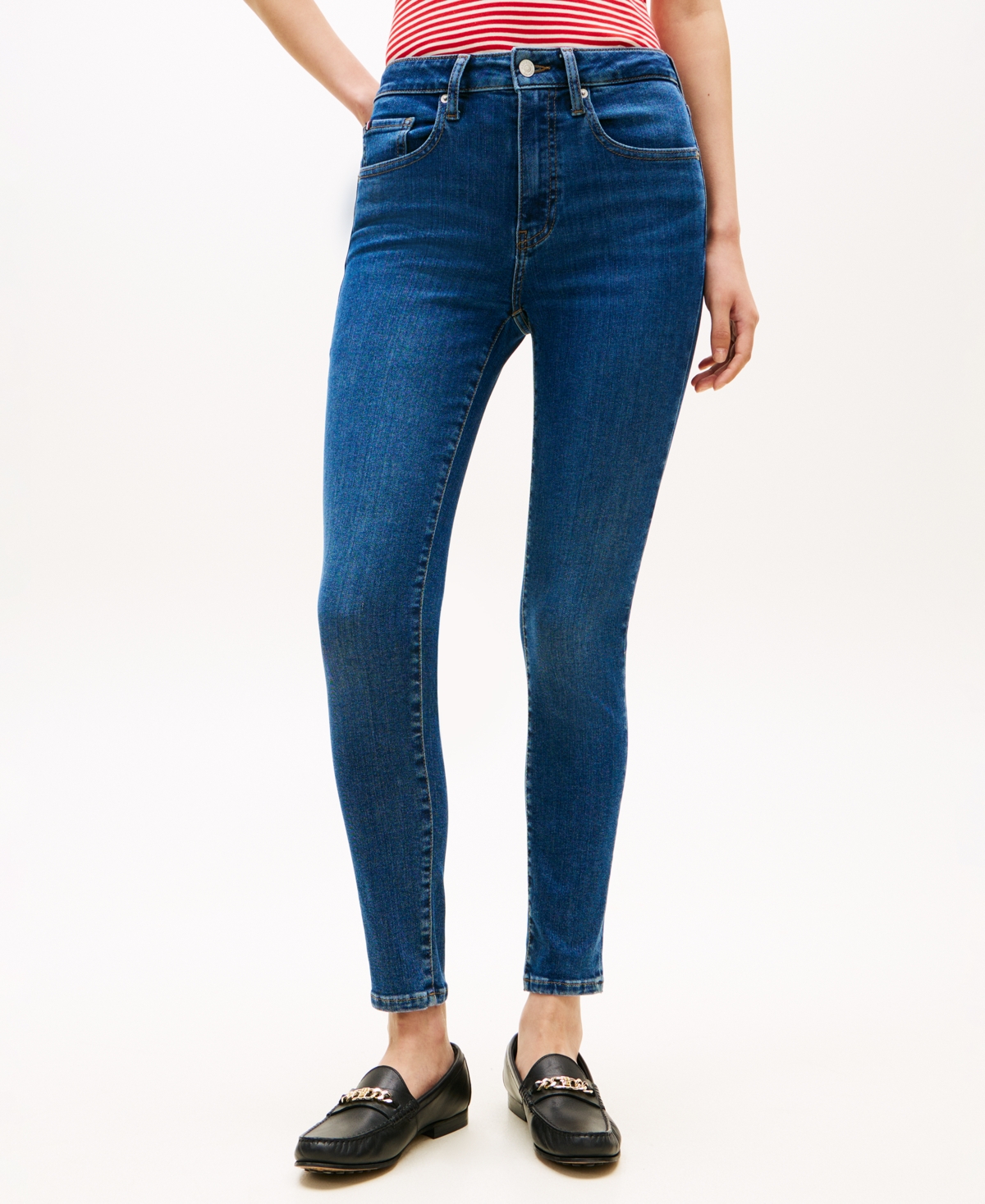 Click here for Tommy Hilfiger Womens Mid-Rise Skinny Jeans - Blue prices