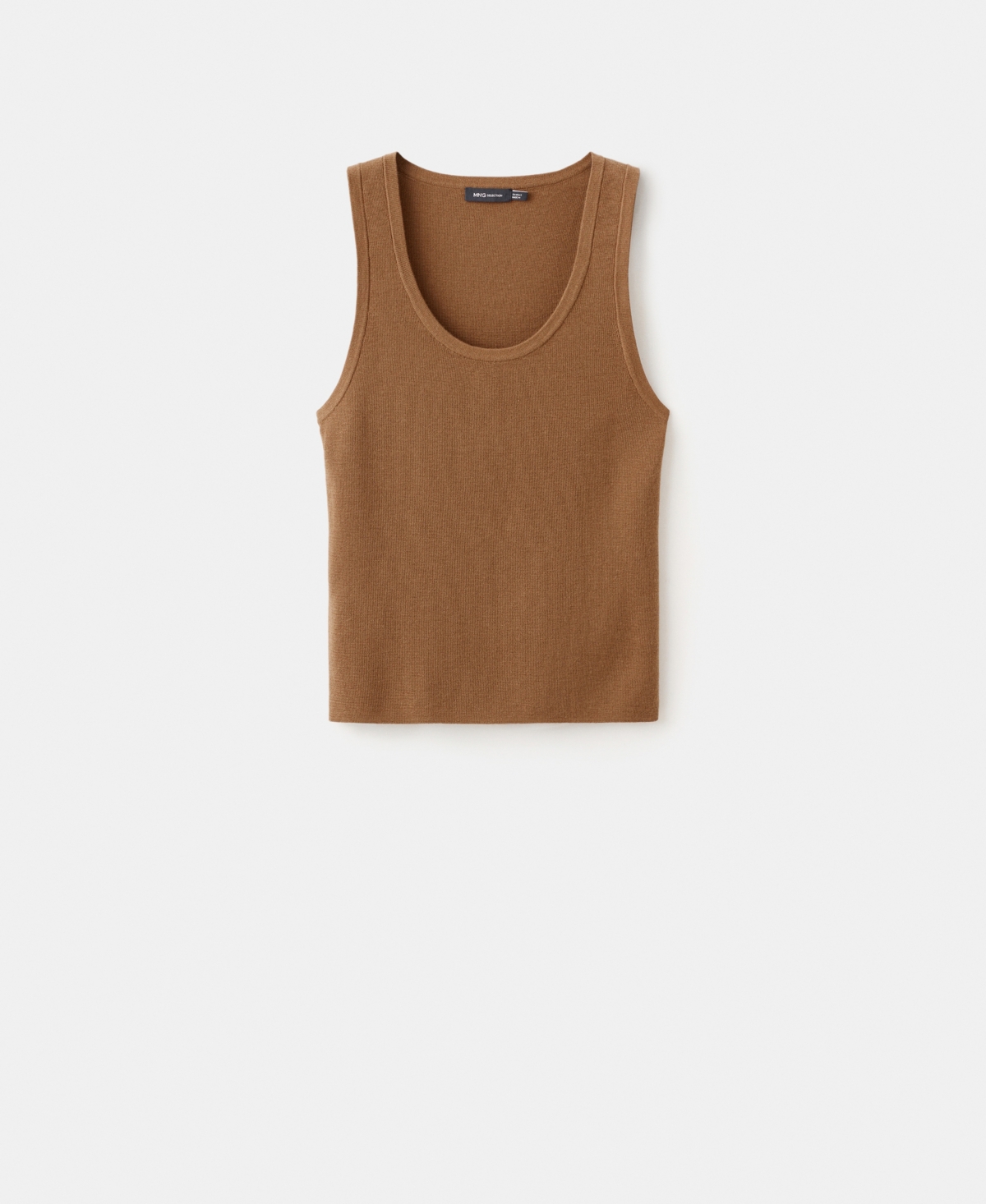 Click here for Mango Womens Wool-Blend Knitted Top - Brown prices