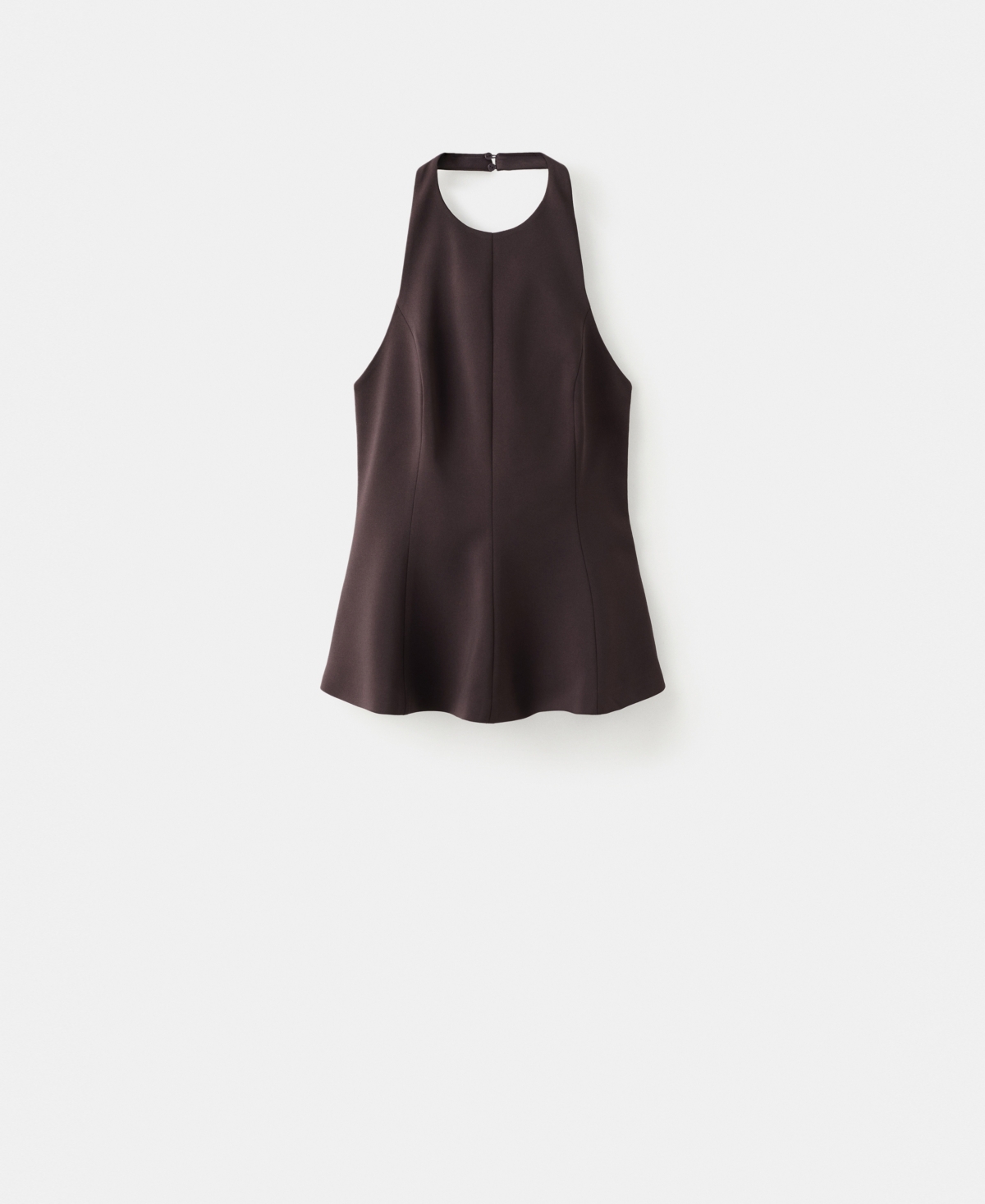 Click here for Mango Womens Halter Neck Peplum Top - Brown prices