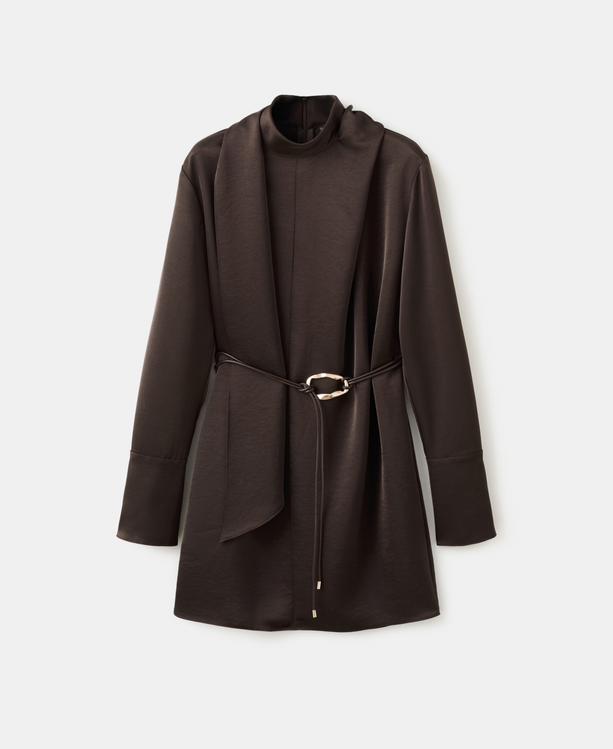 Click here for Mango Womens Foulard Satin Dress - Brown prices