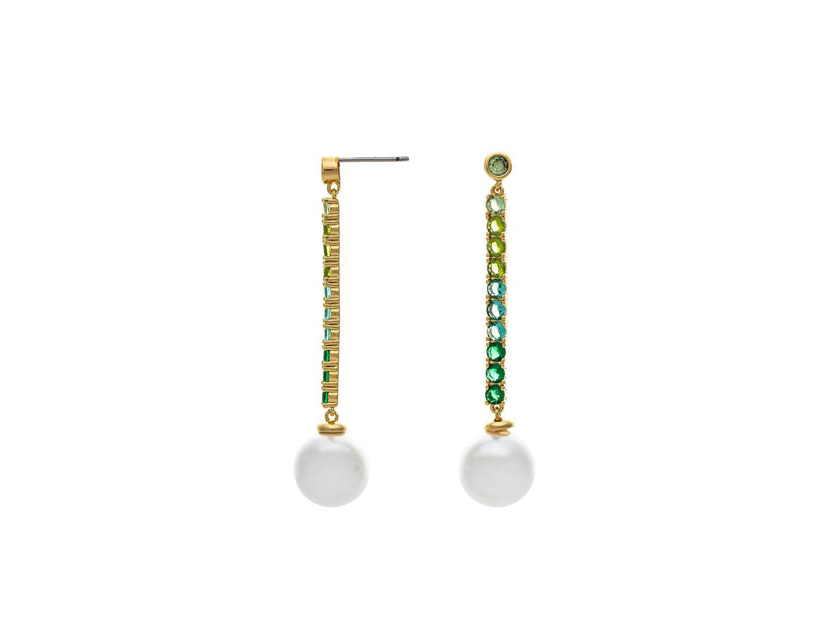 Click here for Rivka Friedman Green Gradient Line Drop Earring wi... prices
