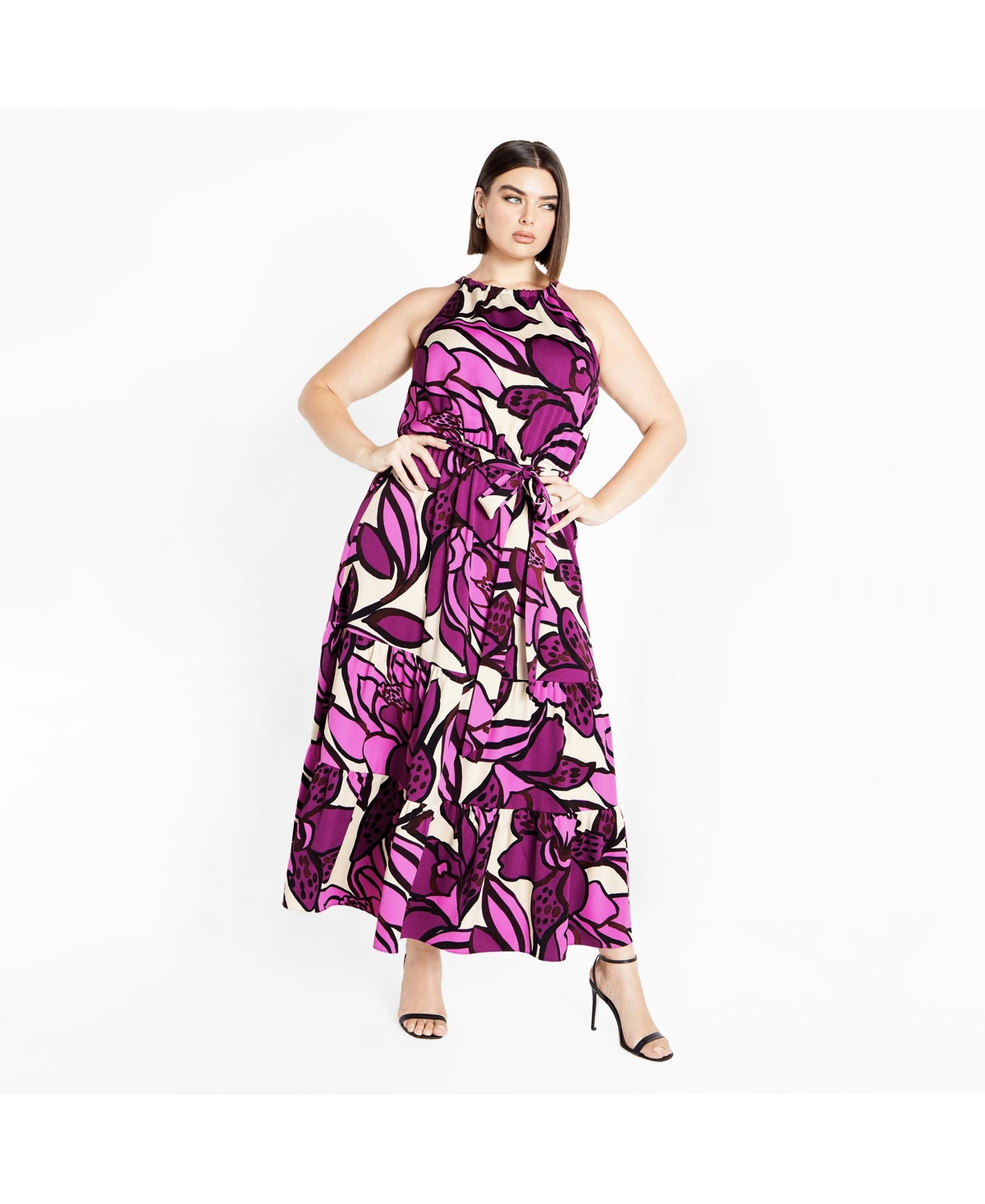 Click here for City Chic Plus Size Halter Print Maxi Dress - Prin... prices
